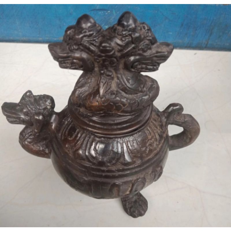 Jual Cupu Manik Hitam Naga Raja Nogo Rojo Kembar Gambar Aksara Jawa ...