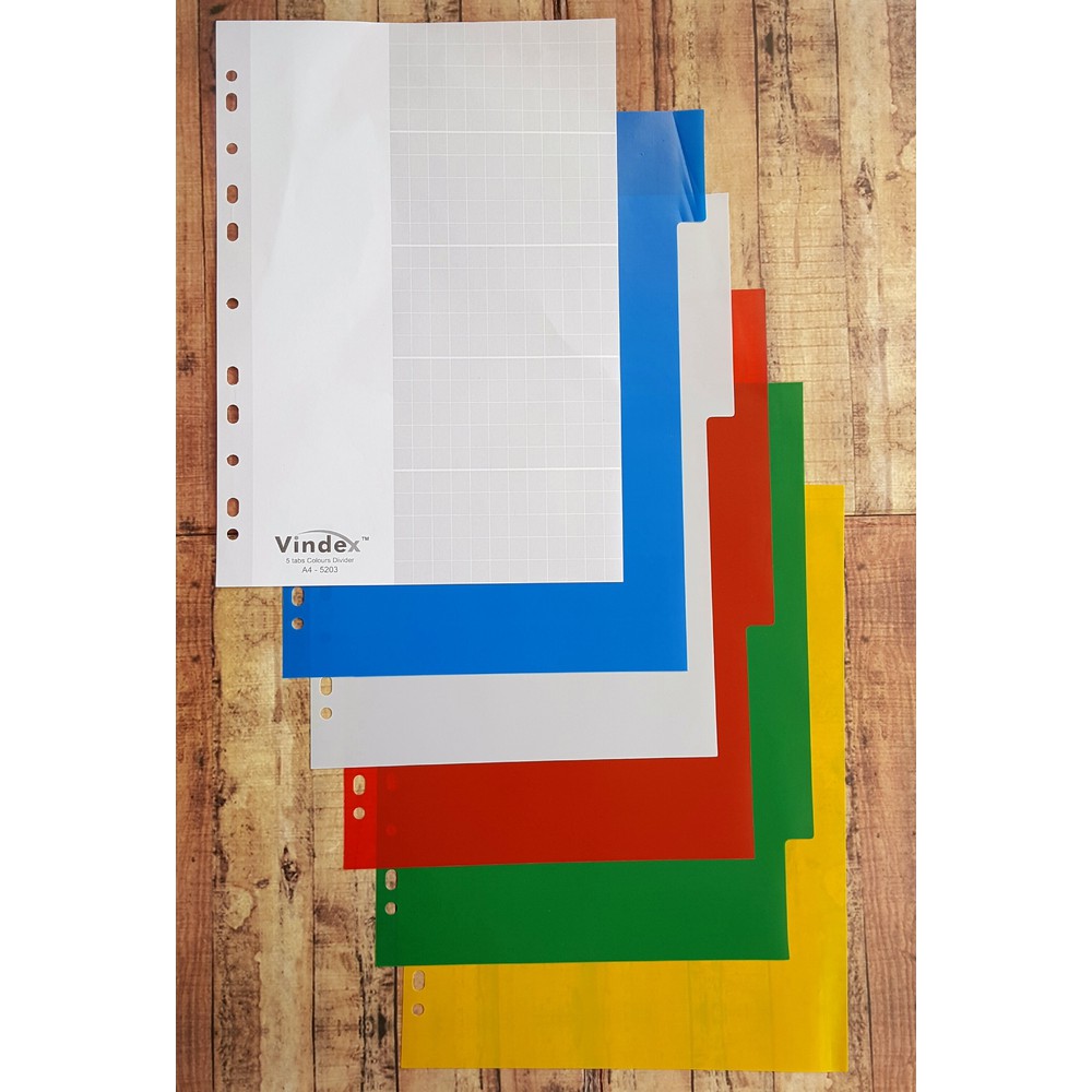 Jual Pembatas Binder Polos Warna A4 - Vindex Divider 5203 | Shopee ...