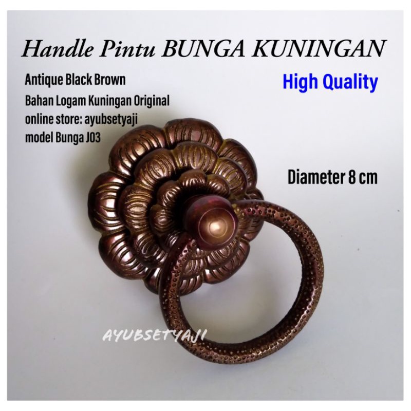 Jual Handle Pintu motiv BUNGA J03 SUPER TEBAL Kuningan Besar Ukir ...