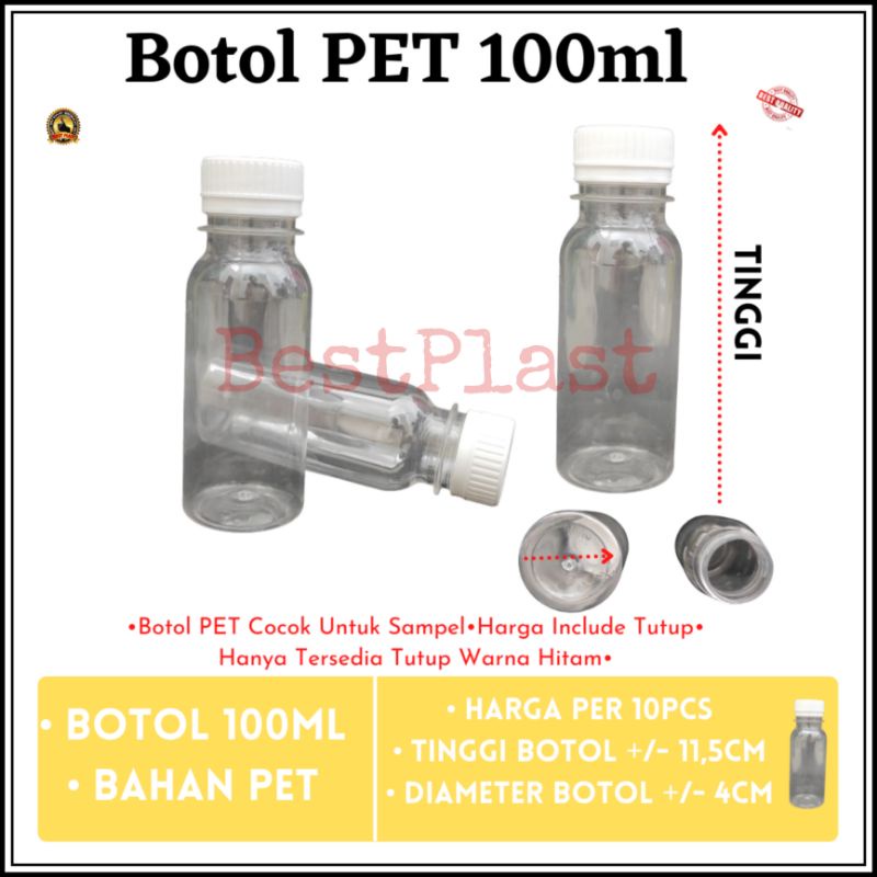 Jual botol plastik 100ml/botol jelly 100ml/ botol zam zam 100l/botol ...
