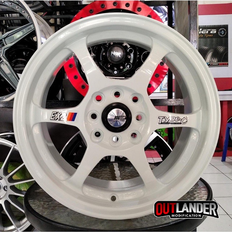 Jual Velg Ssr Type C Ring 15 Lebar 6,5 Lobang 4x100 4x114,3 White R15 ...