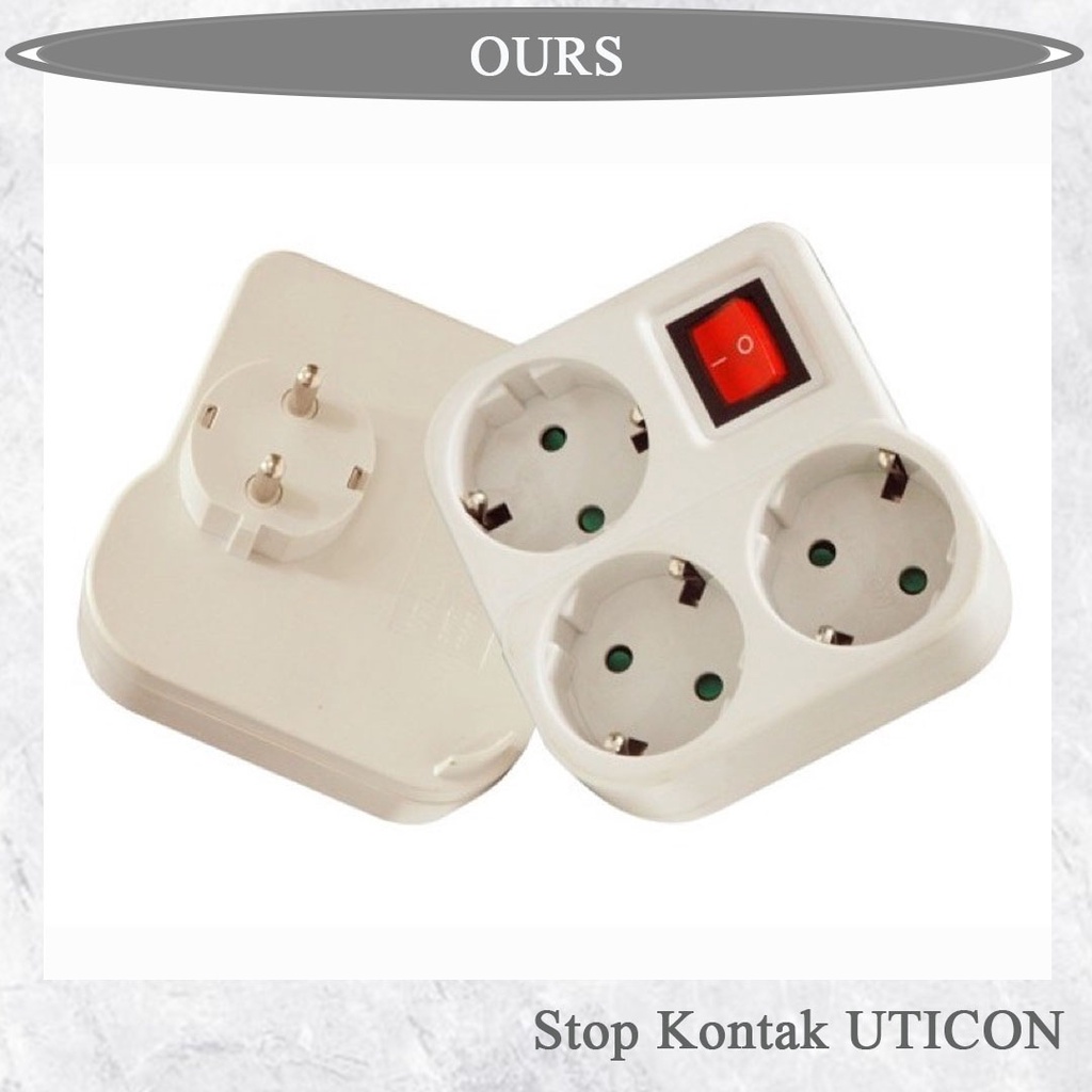 Jual UTICON S348SW - Stop kontak 3 Lubang Multi Outlet dengan Saklar ...