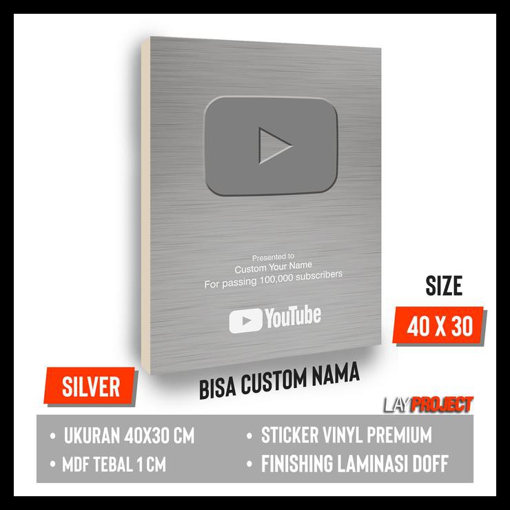 Jual Promo Wall Decor Hiasan Dinding - Youtube Play Button Silver Gold ...
