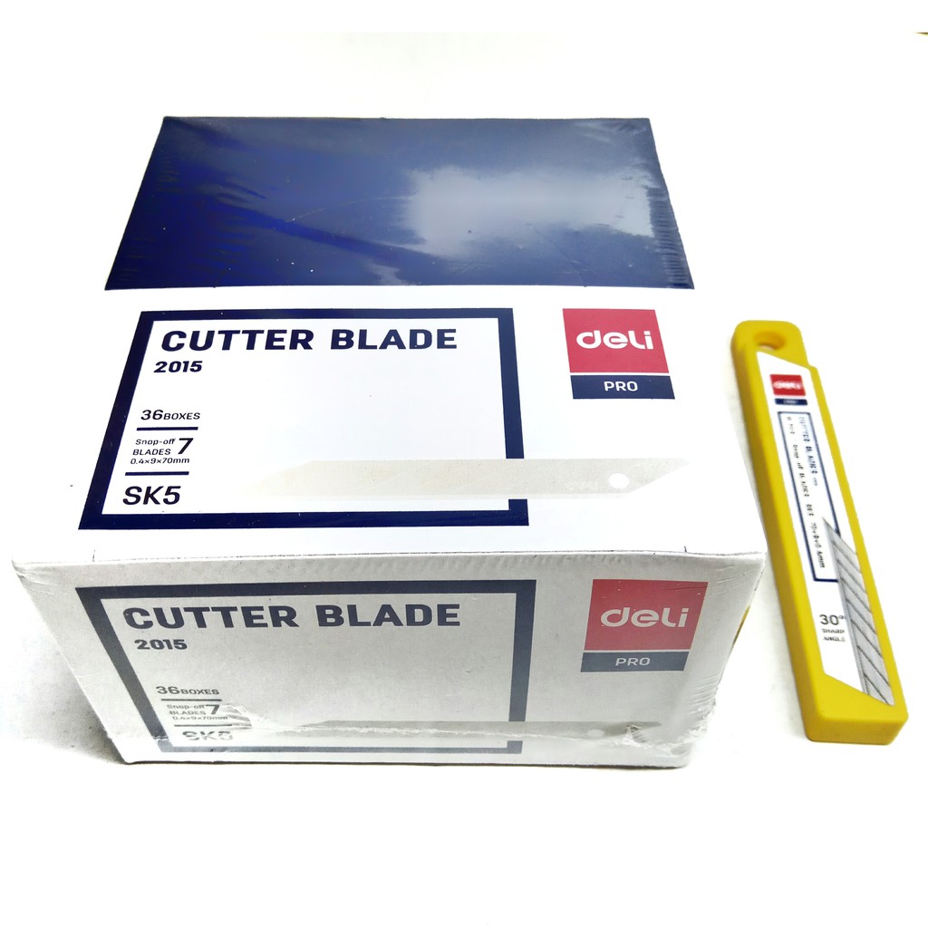 Jual Refill / Isi Cutter DELI Dengan Sudut Blade 30 Akurat (1 box = 36 ...