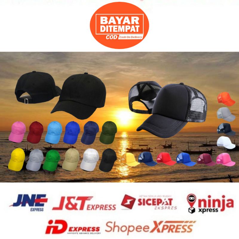 Jual Topi polos baseball dewasa ring besi/Topi polos jaring trucker ...