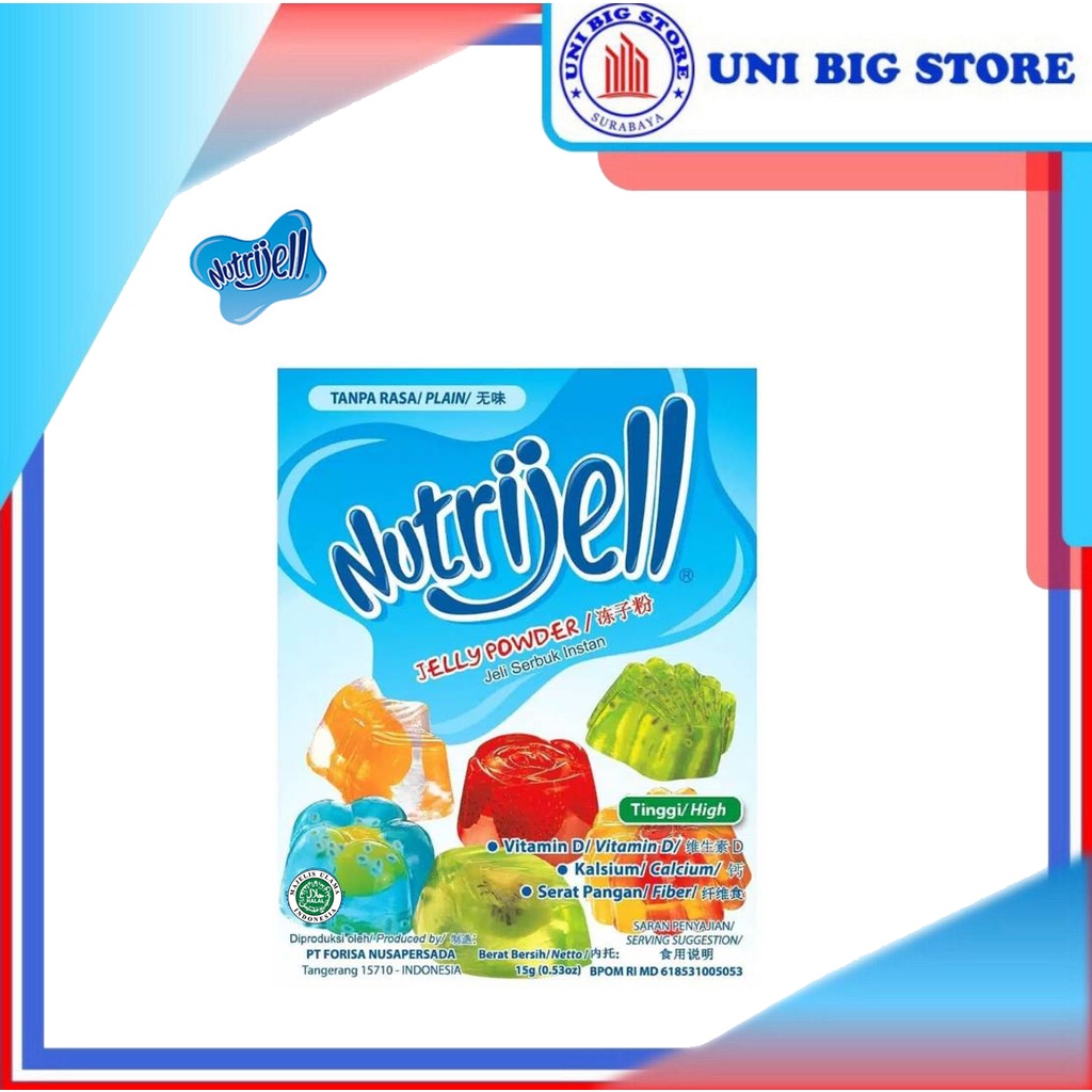 Jual Nutrijell Jelly Powder Plain 15 gr Tanpa Rasa Jelli Agar Jeli ...