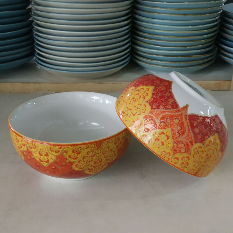 Jual MANGKOK KERAMIK HIAS SANGO CANTIK MOTIF BATIK VINTAGE UKIRAN OREN ...