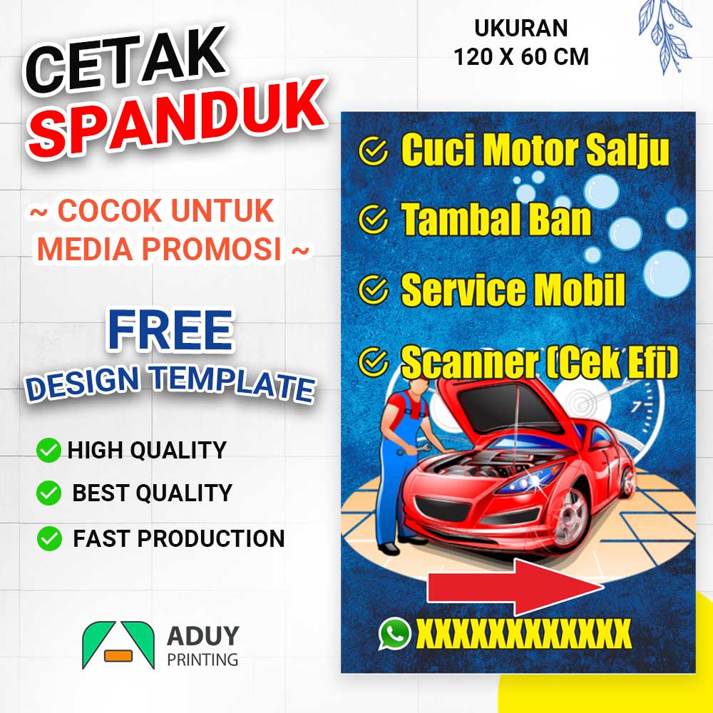 Jual Cetak Spanduk Cuci Mobil Motor Ukuran 120x60 Bisa Kustom Ukuran Shopee Indonesia