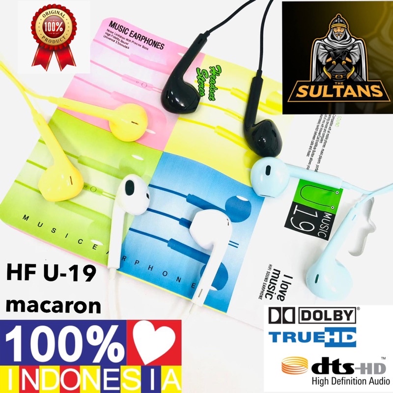 Jual VIBOX HF U-19 MACARON 100% INDONESIA HANDSFREE SUPER BASS | Shopee ...