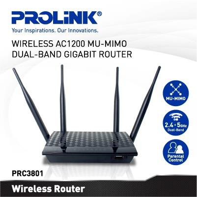 Jual PROLINK Router PRC3801 Wireless AC1200 MU-MIMO Dual Band Gigabit ...