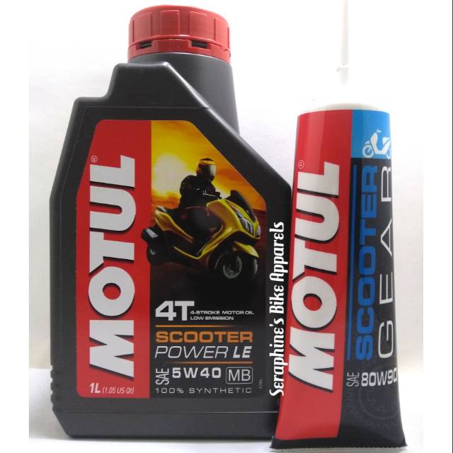 Jual PAKET MOTUL SCOOTER POWER LE 5W40 1L FULL SYNTHETIC + OLI GEAR ...