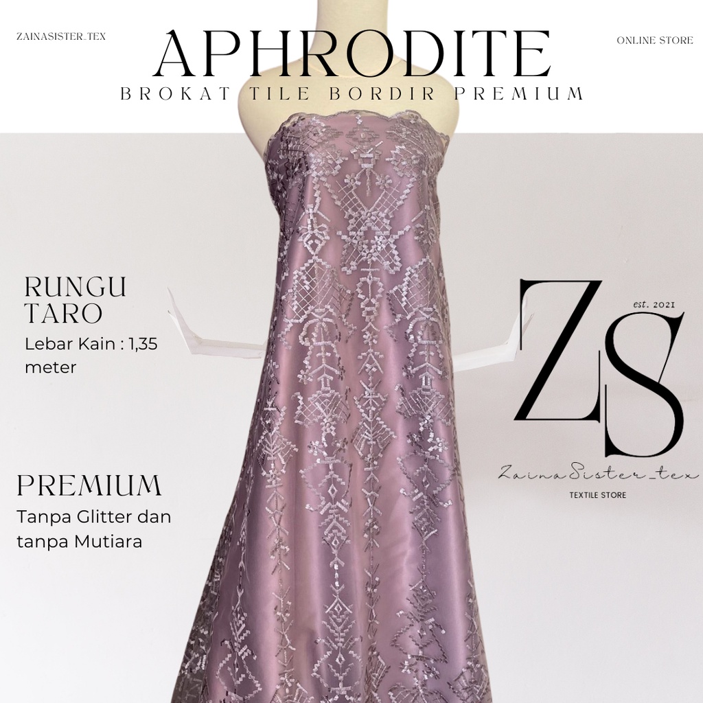 Jual Bahan Kain Kebaya Brokat Brukat Tile Bordir Premium Mewah Meteran ...