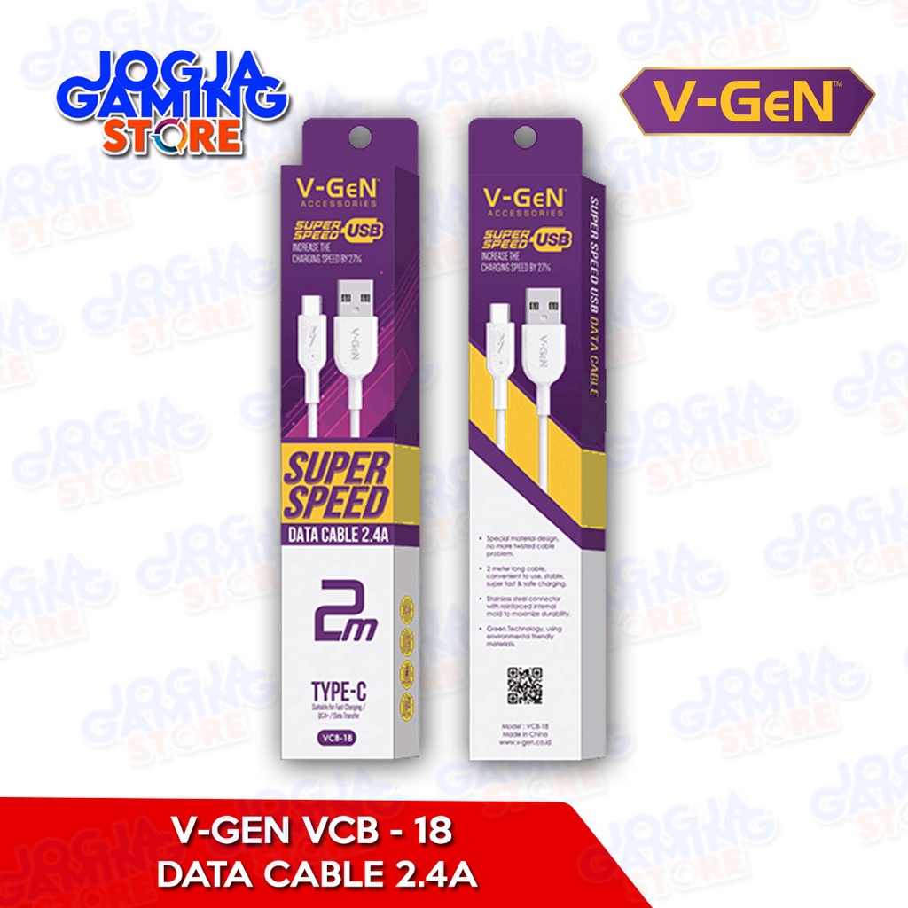 Jual V-GeN Kabel Data USB Type C VCB-18 Fast Charging Kabel VGEN 2 ...