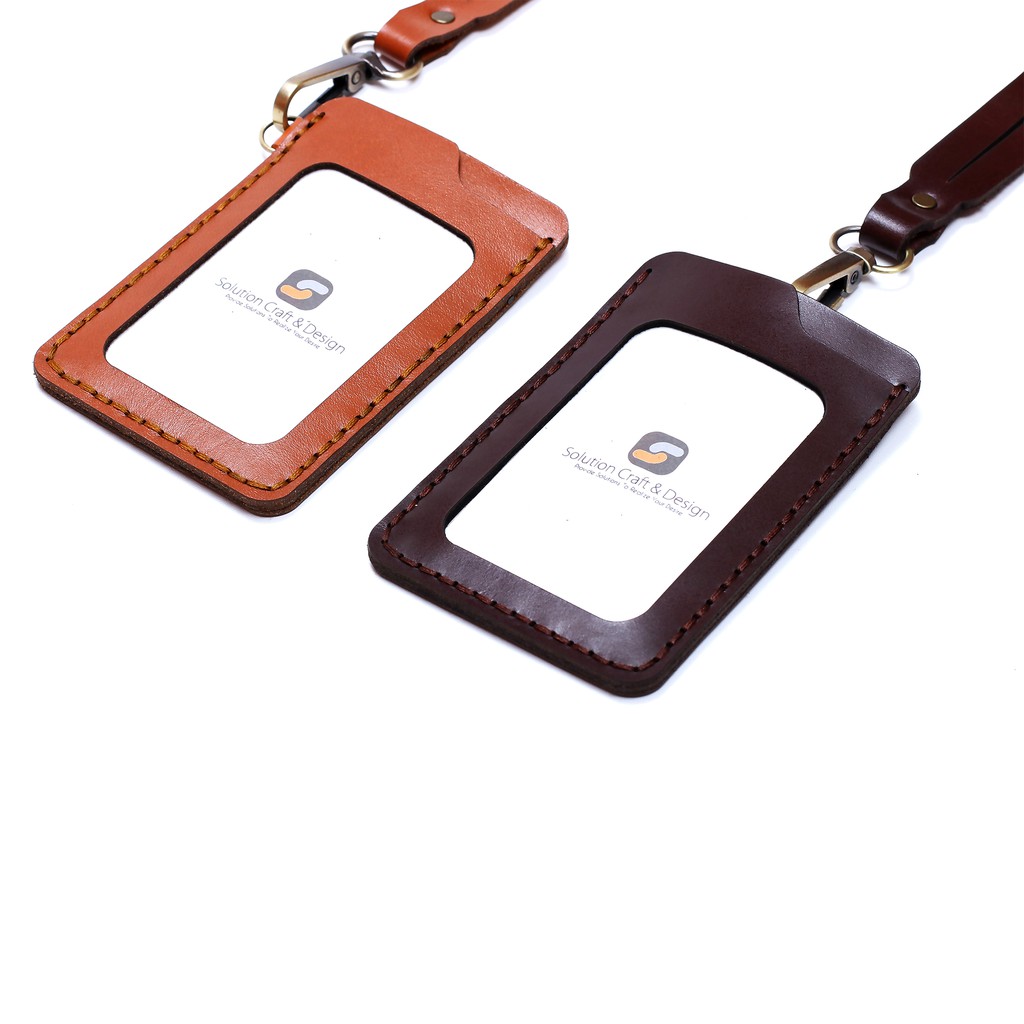 Jual ID Card Holder Kulit Sapi Genuine Custom Nametag - KODE : IDH ...