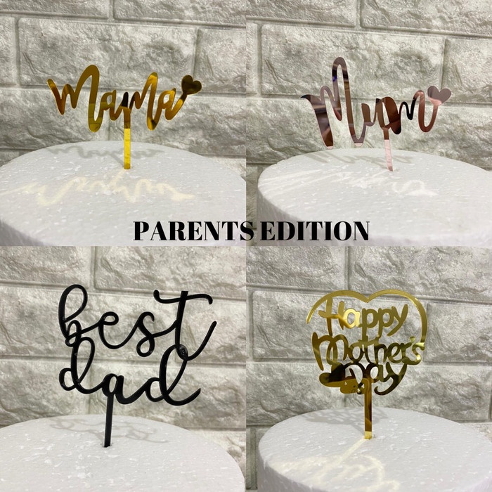 Jual CAKE DECORATION CAKE TOPPER EDISI KELUARGA PARENTS TOPER KUE DAD ...