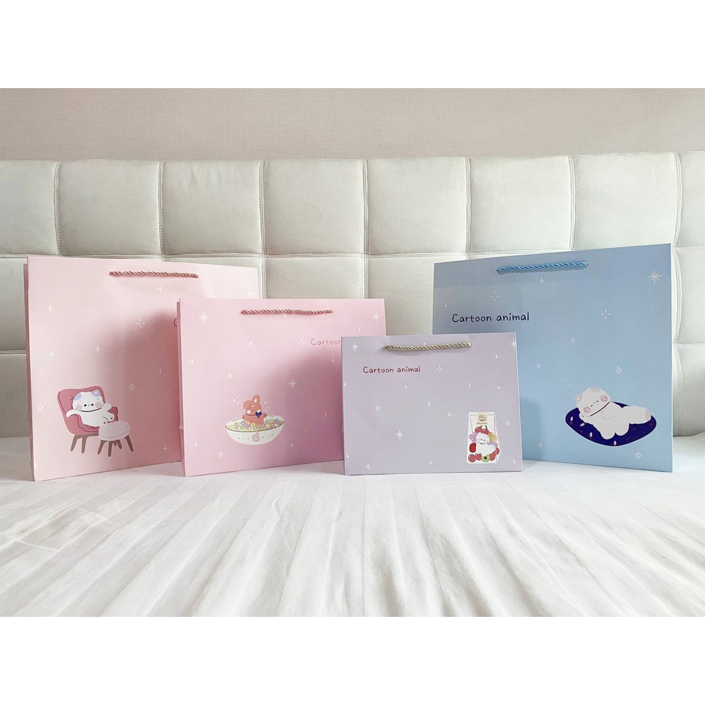 Jual Paper Bag motif Cartoon Animal (BIRU) | Shopee Indonesia