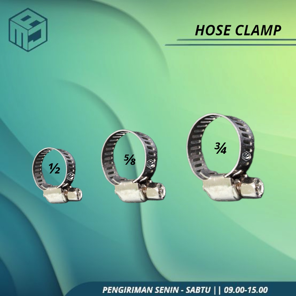 Jual Klem Selang / Hose Clamp Jepit Selang Sambungan (Ukuran 1/2" , 5/8 ...