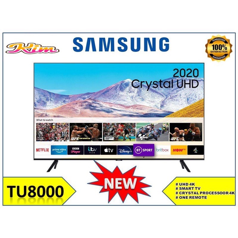 Jual Samsung SMART LED TV 43 inch Crystal UHD 4K - 43TU8000 NEW 2020 RESMI | Shopee Indonesia