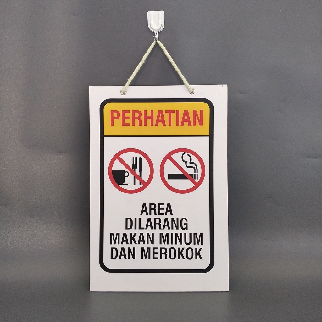 Jual Poster Gantung Peringatan Dialarang Merokok, Makan, dan Minum I ...