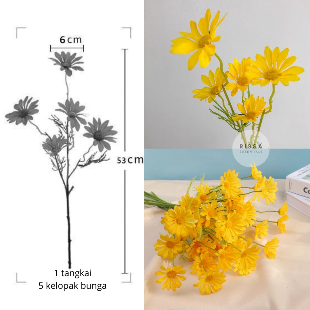 Jual [RISSA] Bunga Hias Palsu Daisy (PER TANGKAI) Tanaman Palsu ...