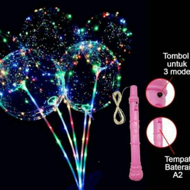 Jual PROMO Balon Led Tongkat / Balon Light Led (WAJIB ORDER BATERAI AA ...