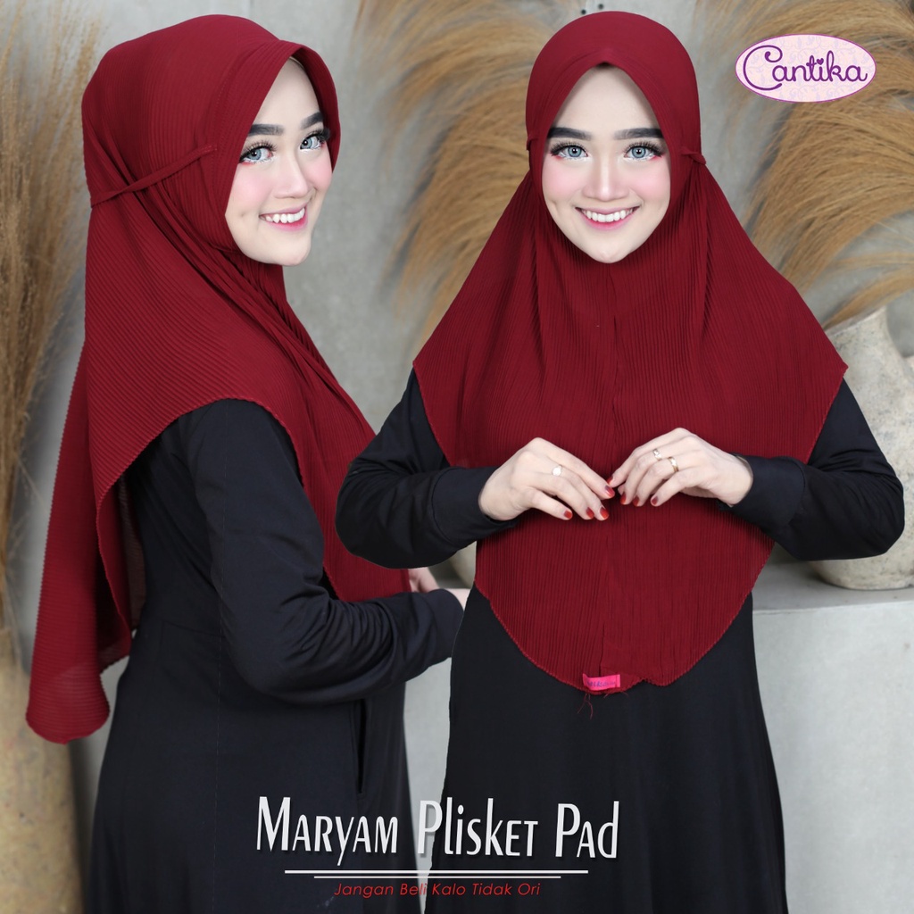 Jual Jilbab Instan Maryam Pad Tali Plisket Ceruti Ori Cantika BY QOID ...
