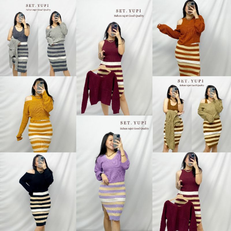 Jual REAL PICT!! SET YUPI 2IN1 RAJUT TERBARU STELAN DRESS RAJUT SET RAJUT KOREA STYLE KEKINIAN ...