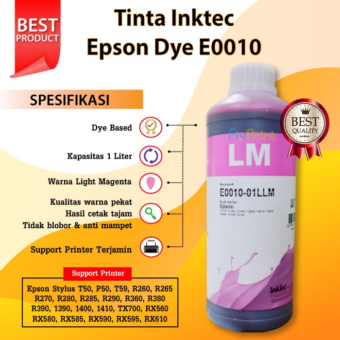 Jual Tinta Inktec Epson Dye Light Magenta 1 Liter Murah | Shopee Indonesia