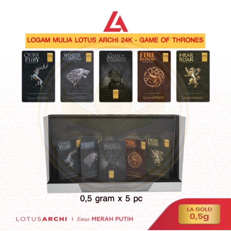 Jual LM LOTUS ARCHI GAME OF THRONES SPECIAL EDITION 0.5 GRAM 0,5 GR G NEW ARRIVAL / LOGAM MULIA ...