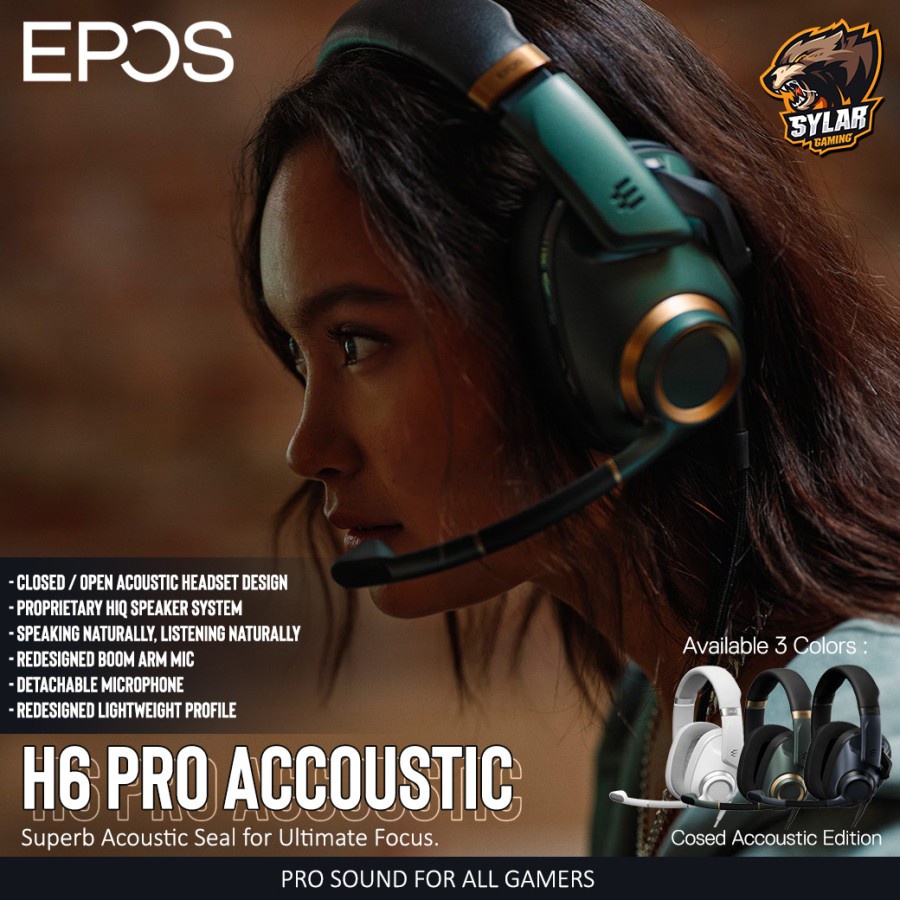 Jual EPOS H6 Pro Closed Acoustic Gaming Headset | Shopee Indonesia