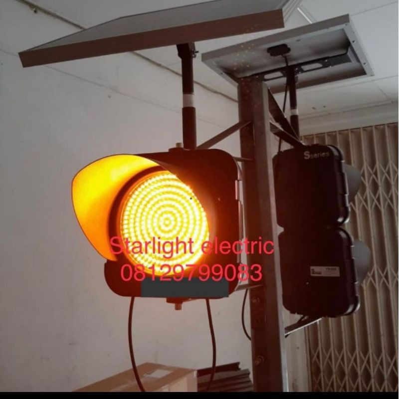 Jual lampu warning light traffic lalu lintas solar sel cel panel surya ...
