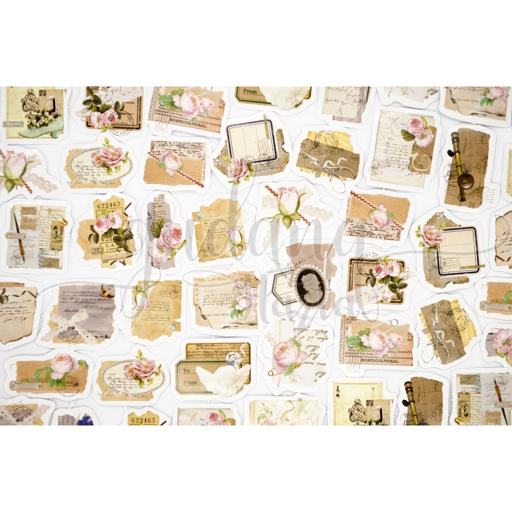 Jual Stiker Vintage Rose Sticker Motif Bunga Bingkai Unik DIY GH 303389 ...