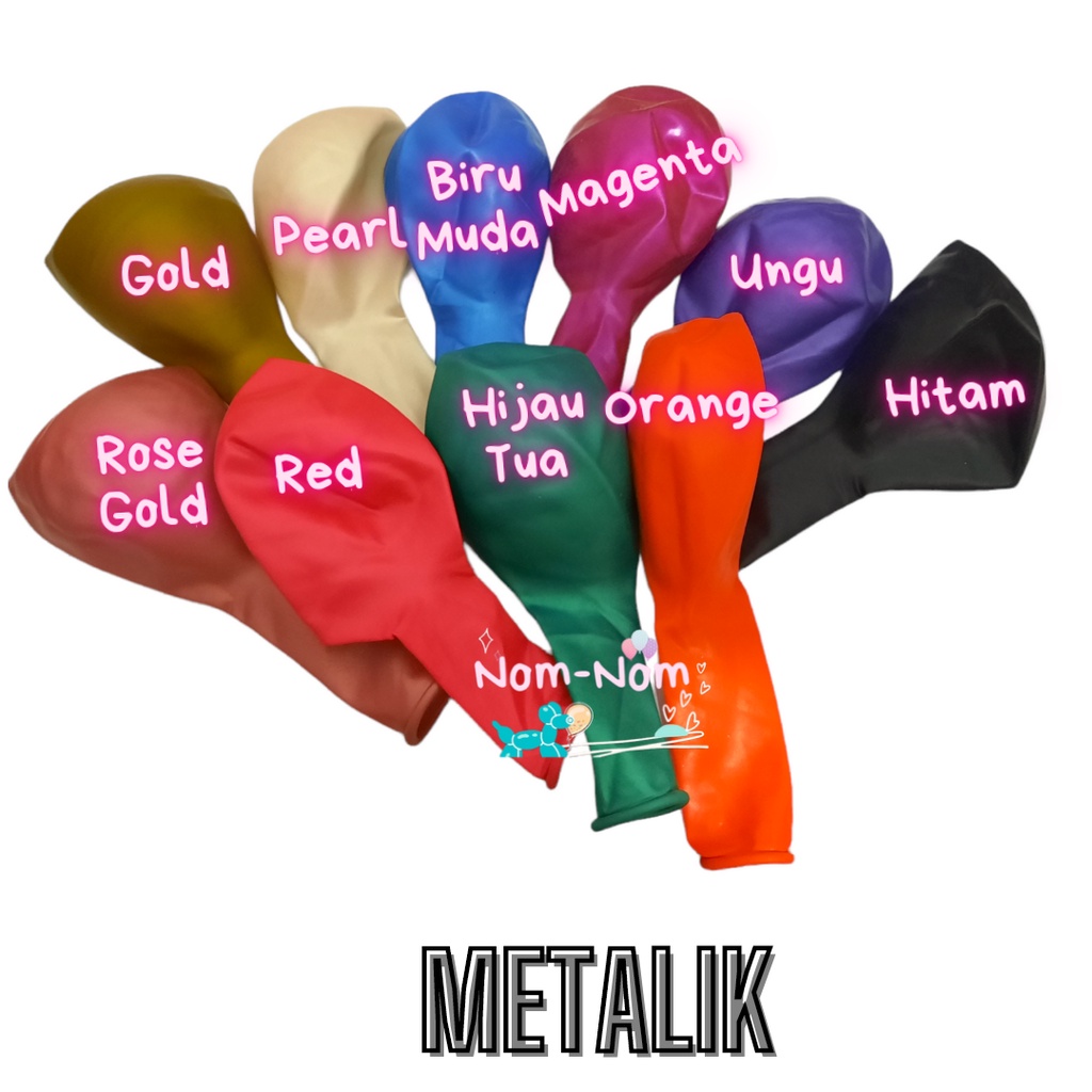 Jual Balon Latex 12 inch metalik / metalic ballons 12 inch | Shopee ...