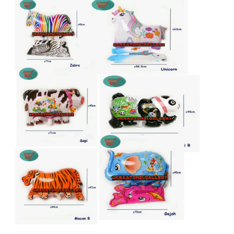 Jual balon karakter / balon foil / gajah / kuda / Masha /Sofia / swan ...