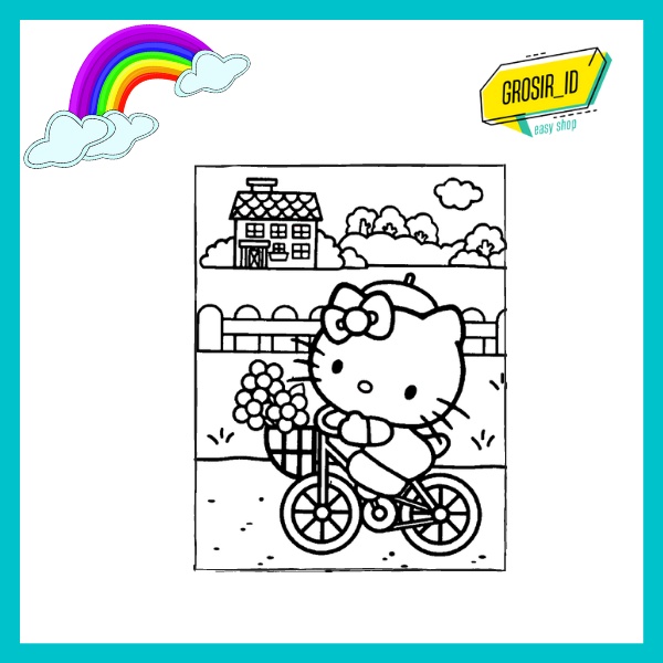 Jual Gambar Sketsa Mewarnai Hello Kitty / Seketsa Lukis / Drawing ...