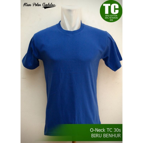Jual KAOS POLOS TETERON COTTON 30S BIRU BENHUR | Shopee Indonesia