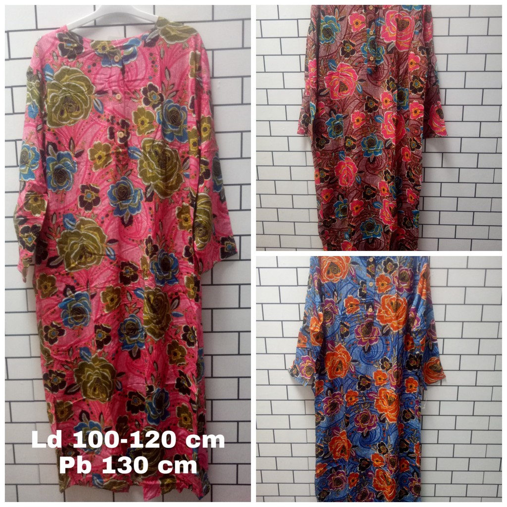 Jual Daster Kencana Ungu Batik Lengan Panjang | Shopee Indonesia