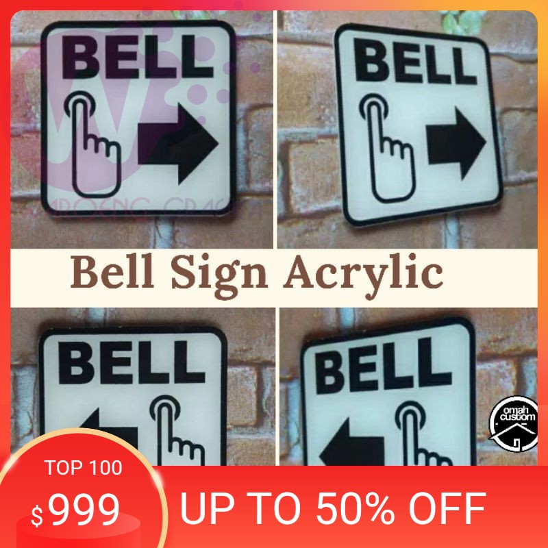Jual Tanda Bell Akrilik GRATIS Custom Arah Panah Acrylic | Shopee Indonesia