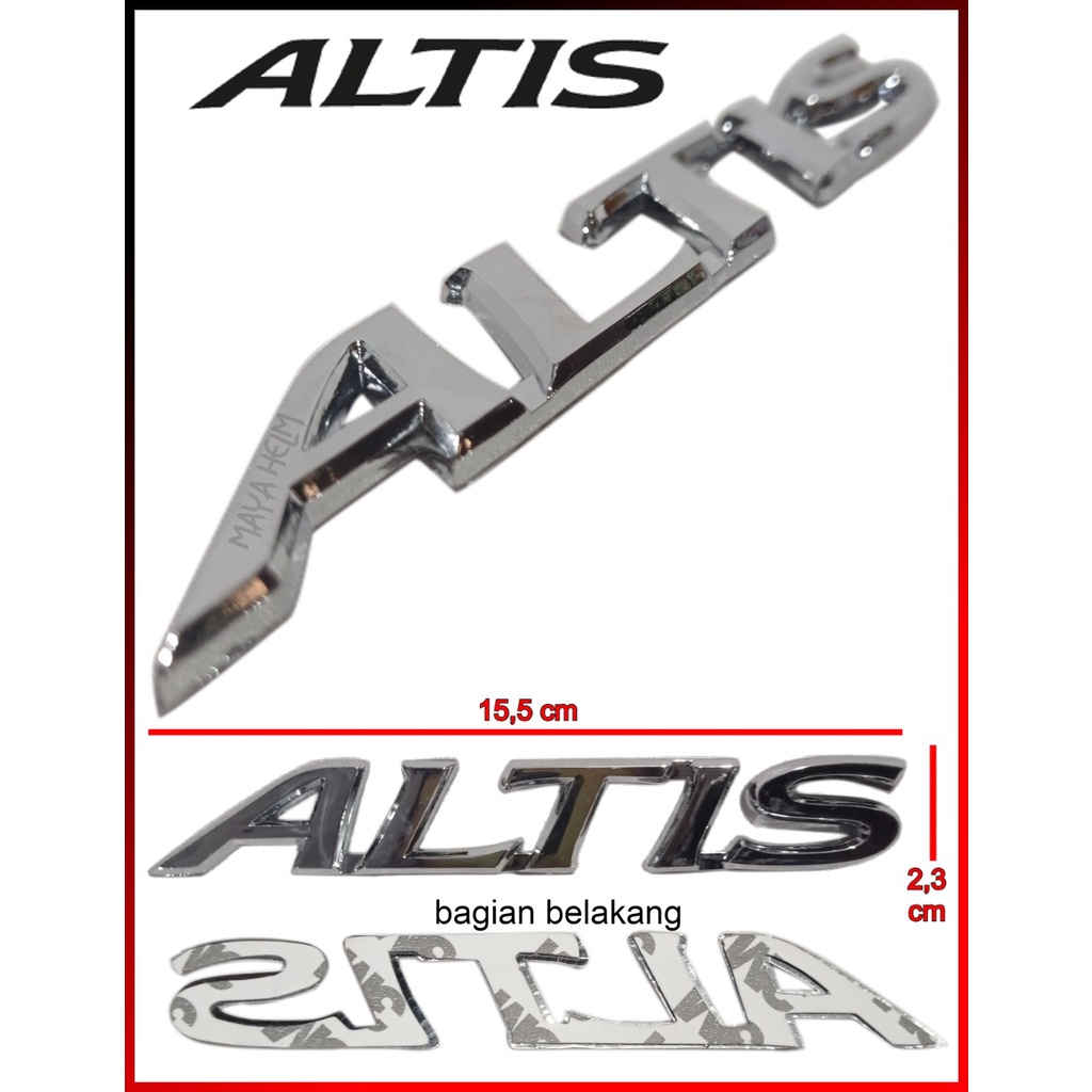 Jual Emblem Tulisan Toyota Altis Chrome Best Quality | Shopee Indonesia
