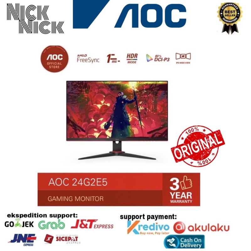 Jual AOC 24G2E5 24 inch HDR 75hz Gaming Monitor | Shopee Indonesia