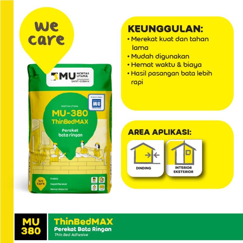 Jual Mortar Utama MU-380 ThinBedMAX Perekat Bata Ringan 40Kg | Shopee ...