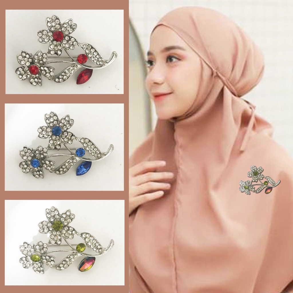 Jual BROS / PIN MOTIF BUNGA ELEGAN HIJAB / KEBAYA | Shopee Indonesia