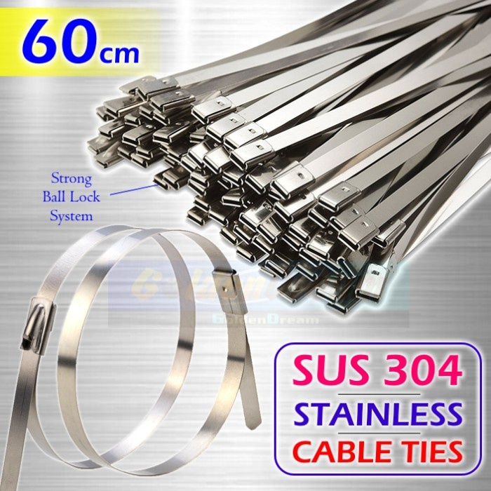 Jual Panjang 60cm Cable Ties Stainless SUS 304 Kabel Tis Steel 600mm 60 ...