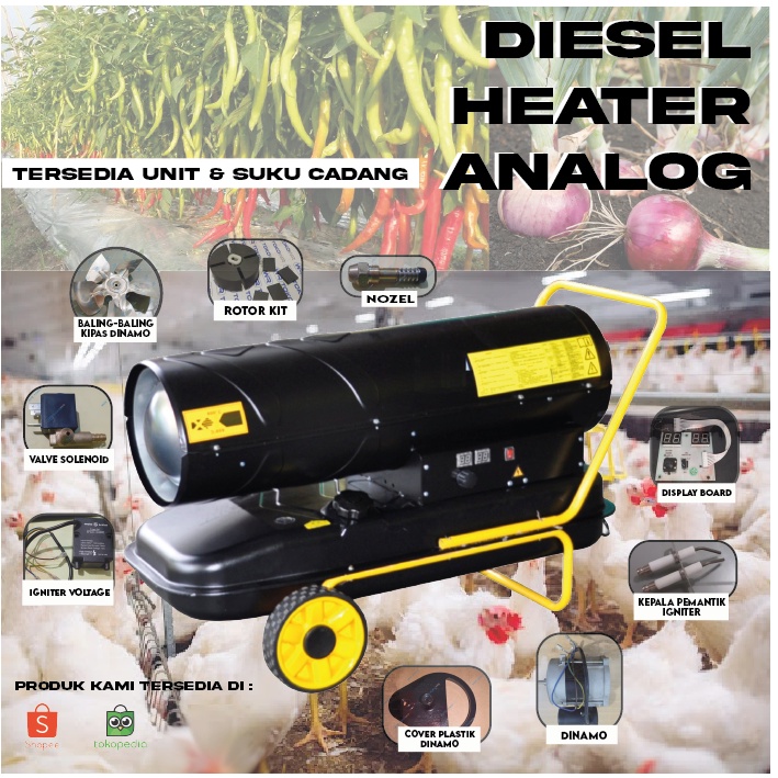 Jual PETI KAYU Diesel Heater Pemanas Kandang Ayam Analog 50kw | Shopee Indonesia