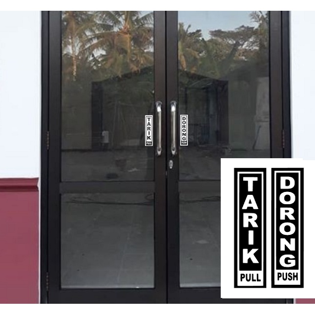 Jual Stiker Pintu Kaca Toko Cafe Rumah Cutting Sticker Tarik Dorong ...