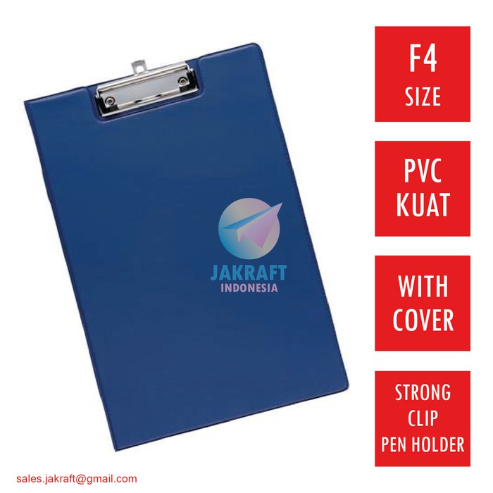 Jual Clip Board Papan Jalan Cover Biru Folio F4 FC PVC Label Clipboard ...