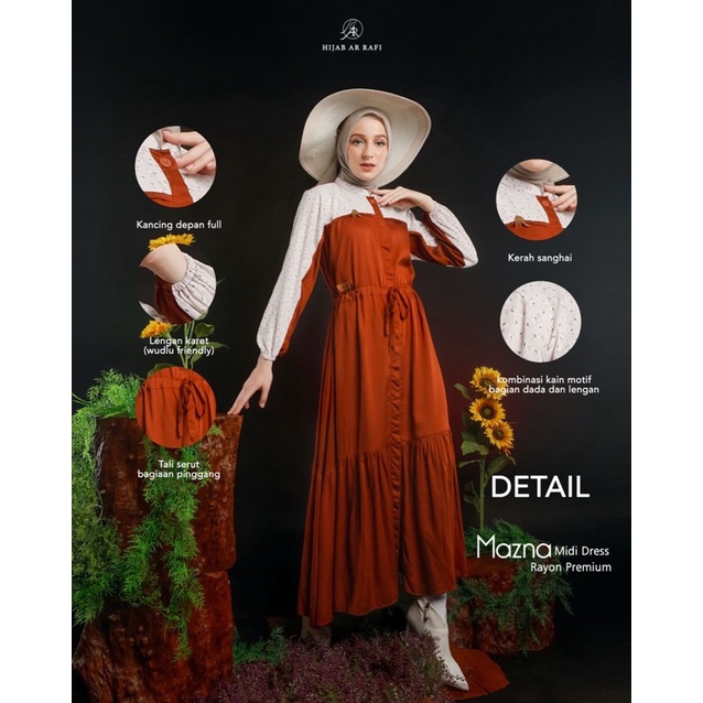 Jual Mazna Midi Dress AR RAFI (NEW) | Shopee Indonesia