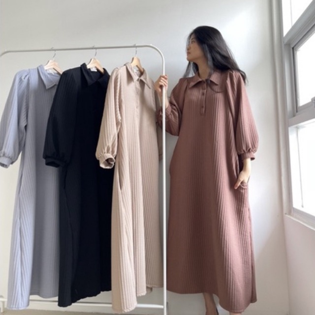 Jual R knit dress ( RUBY SERIES ) / long dress rajut knit maxi dress ...