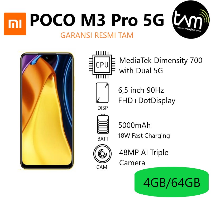 Jual XIAOMI POCO M3 Pro 5G GARANSI RESMI XIAOMI | Shopee Indonesia