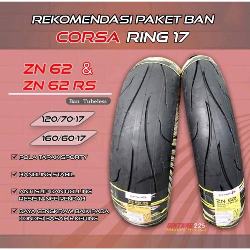 Jual ban zeneos ZN62 120 70 160 60 R17 tubles ban 120-160 ring 17 ...